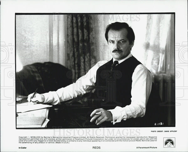 Actor Jack Nicholson Stars In Paramount Pictures Movie Reds 1981 ...