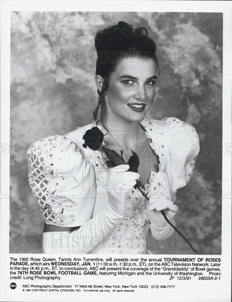 1992 Rose Queen Tannis Ann Turrentine Tournament Rose Parade 1991 ...