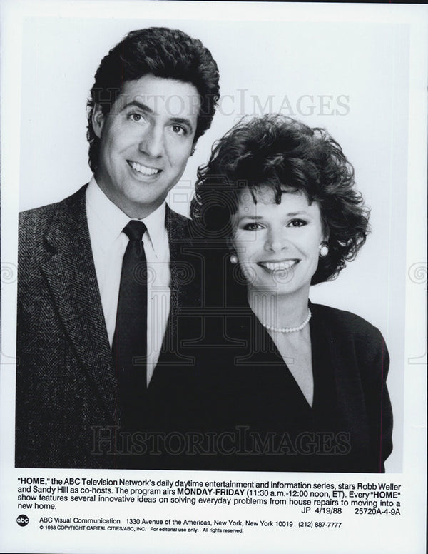 ABC Television Co-Hosts Robb Weller And Sandy Hill, Home 1988 vintage ...