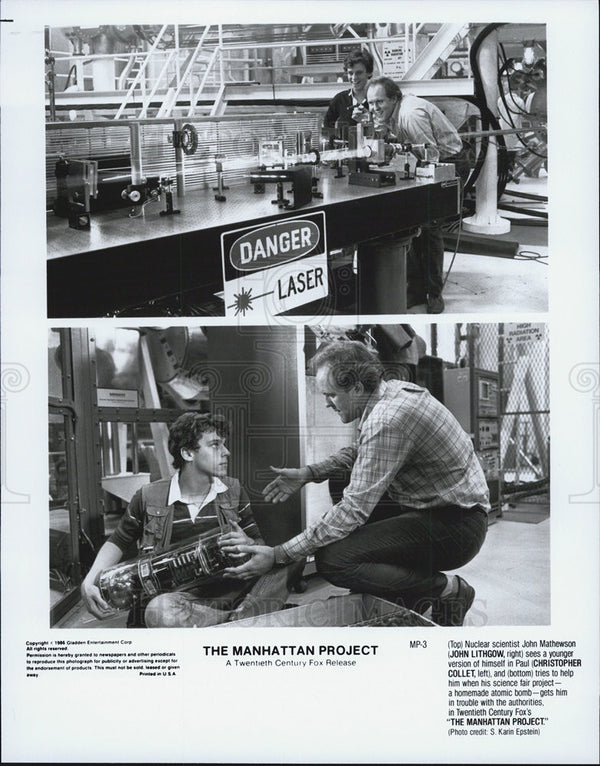 Actors John Lithgow And Christopher Collet Manhattan Project 1986 ...