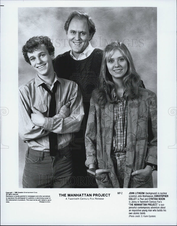 Actors John Lithgow, Christopher Collet And Cynthia Nixon 1986 vintage ...