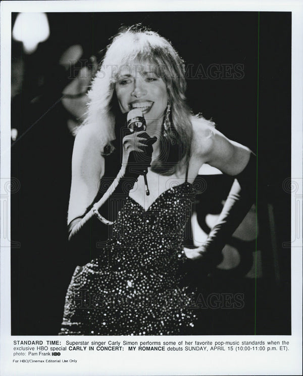 Carly Simon in concert on HBO. Undated vintage promo photo print ...