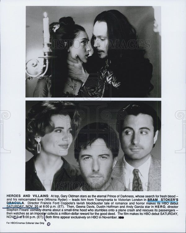 Gary Oldman Winona Ryder Geena Davis Dustin Hoffman Andy Garcia 1992 ...