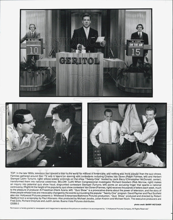 scene from the film Quiz Show. 1994 vintage promo photo print ...