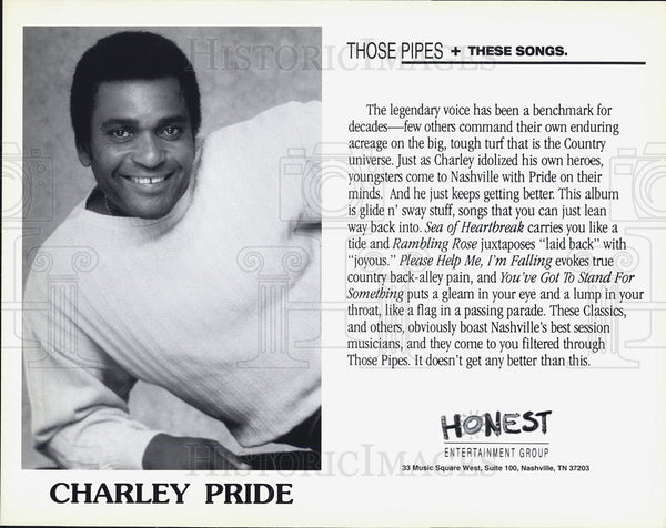 Charley Pride Singer Undated vintage promo photo print - Historic Images
