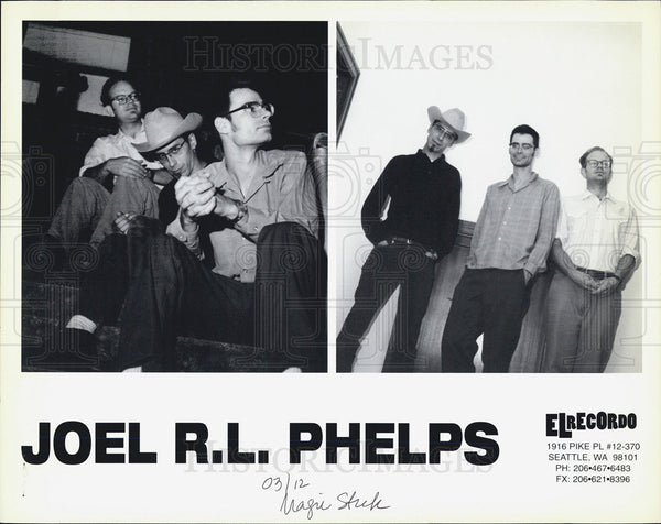 Joel R.L. Phelps Downer Trio Indie Rock Band Undated vintage promo ...