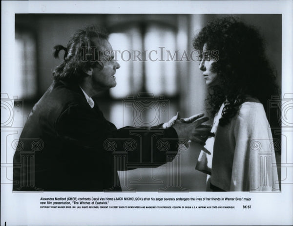 1987 Press Photo Jack Nicholson, Cher "The Witches of Eastwick ...