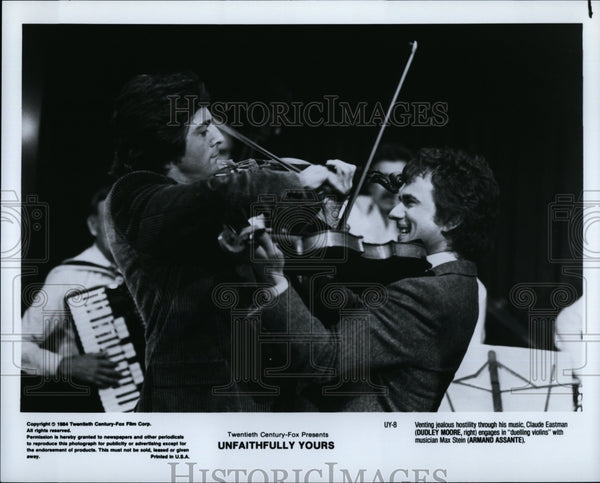 1984 Press Photo "Unfaithfully Yours" Armand Assante, Dudley Moore ...