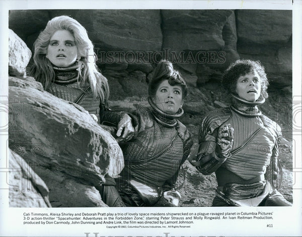 1983 Press Photo Cali Timmons, A. Shirley, Deborah Pratt "Spacehunter ...