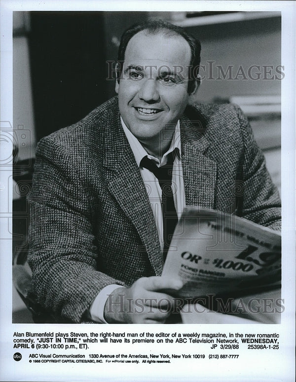 1988 Press Photo Alan Blumenfeld as Steven in "Just in Time" - Historic ...