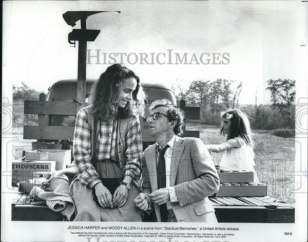 1980 Press Photo Actor Woody Allen & Jessica Harper in "Stardust Memor ...