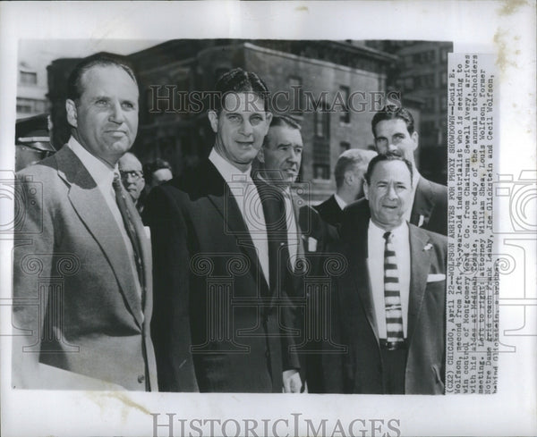 1955 Wall Street Louis Wolfson With Aides - Historic Images