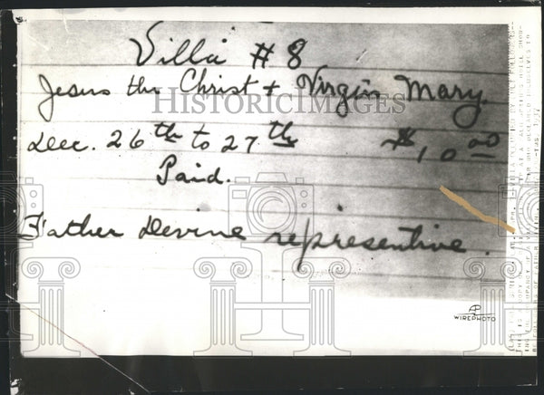 1937 Father Devine Notes Villa #8 - Historic Images