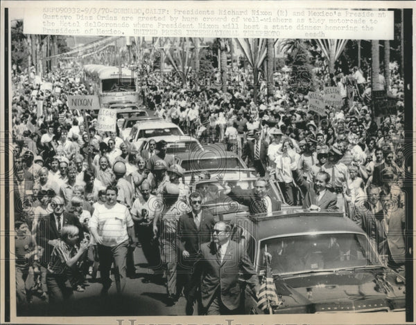 1970 Nixon & Ordaz Motorcade Mexico - Historic Images
