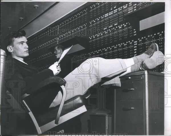 1959 Joel Rutter in class stocks - Historic Images