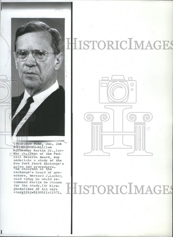 1971 William McChesney Martin NYSE - Historic Images