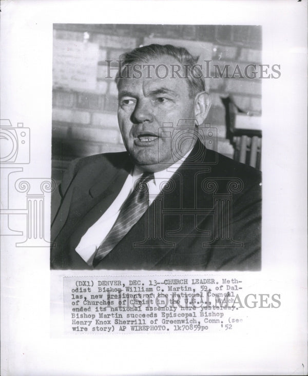 1952 Methodist Bishop William C. Martin - Historic Images