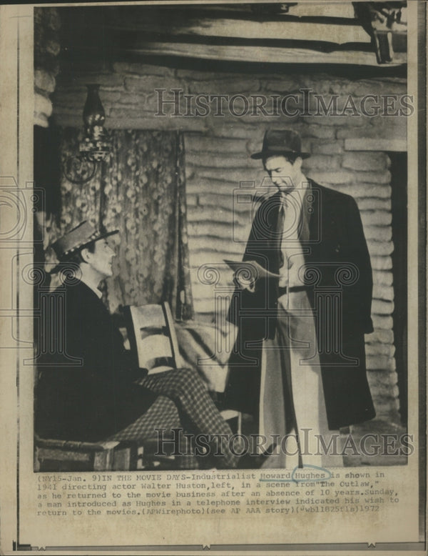 1941 Howard Hughes Directs Walter Huston - Historic Images
