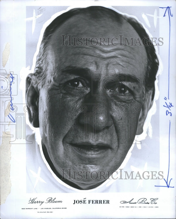 1969 Actor Jose Ferrer Closeup - Historic Images