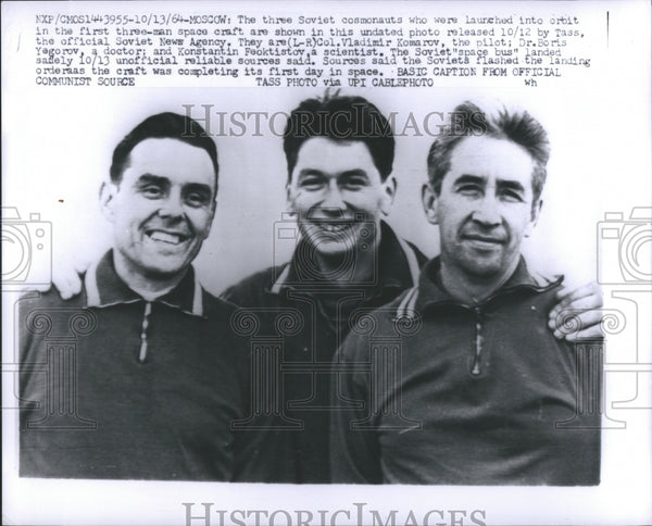 1964 Three Soviet Cosmonauts Launched First - Historic Images
