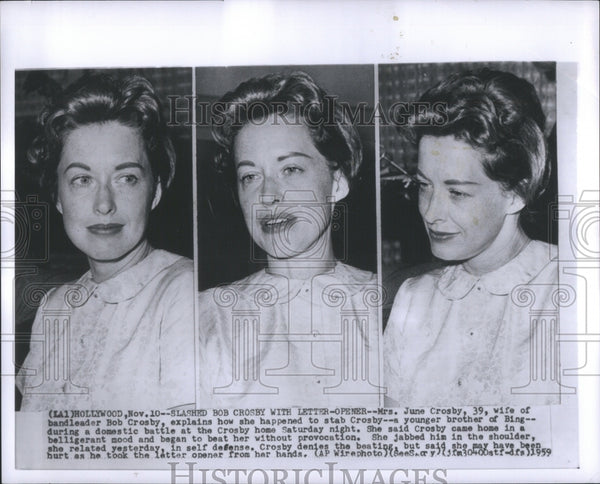 1959 June Crosby Wife Bandleader Bob Crosby - Historic Images