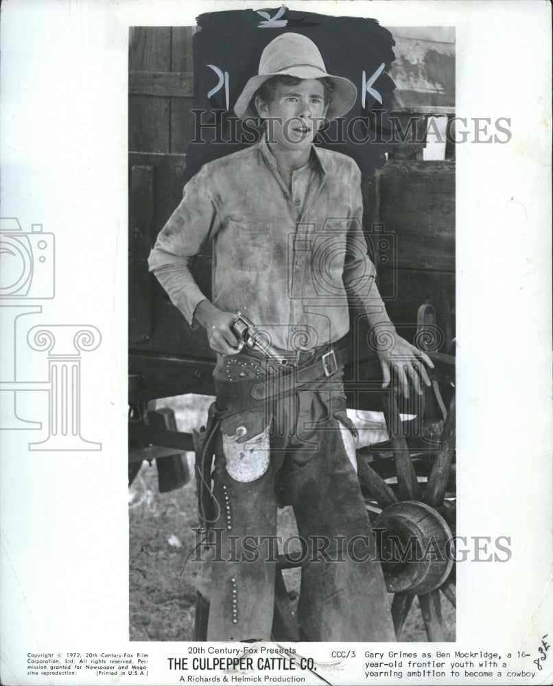 Gary Grimes Actor Aim Become Cowboy - Historic Images