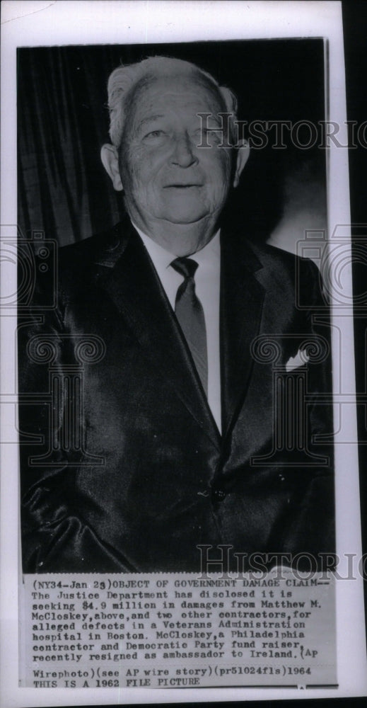 1962 Press Photo Matthew McCloskey Justice Department - RRU47317 ...