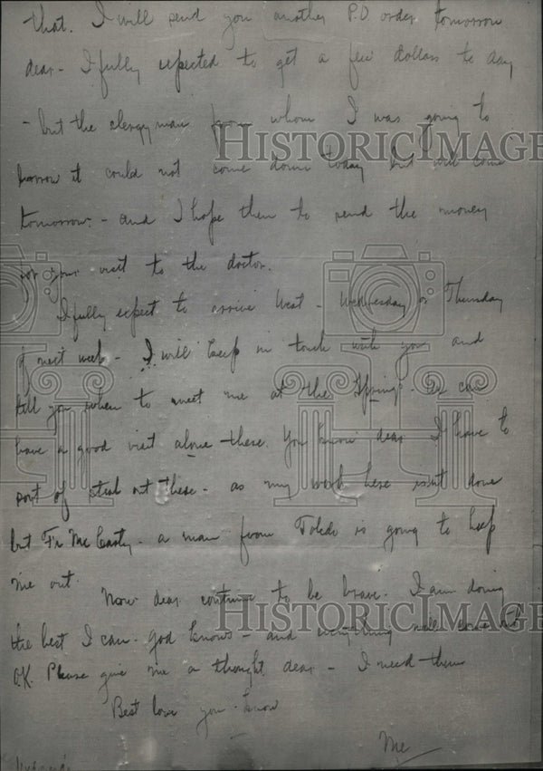 Press Photo Handwritten Letter Unlegible - RRU47711 - Historic Images