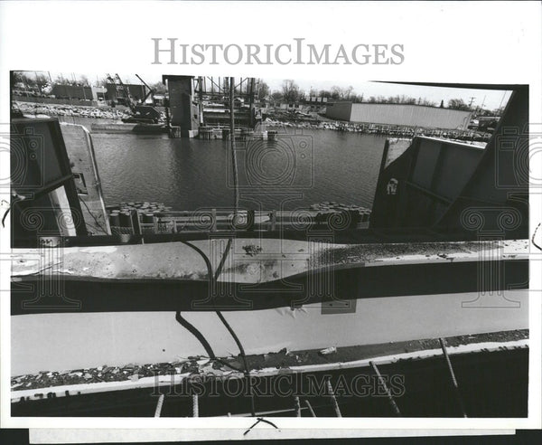 1989 Bay City MI Drawbridge Saginaw River - Historic Images