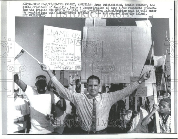 1969 Ronald Webster Anguilla Rebel Leader - Historic Images