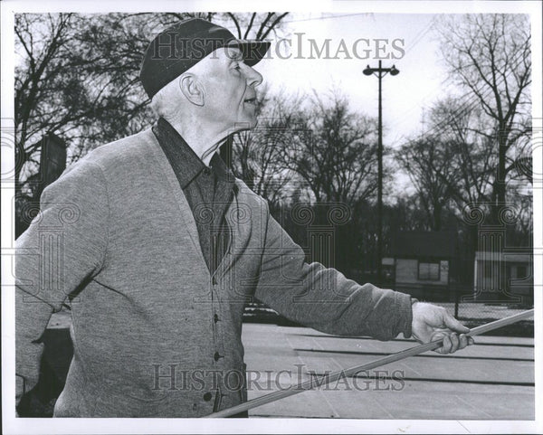 1959 Timothy Hand Long Wood Shuffle Board - Historic Images