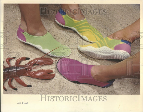 1990, Diving booties shoe beachcomber surfer - RRV99199 - Historic Images