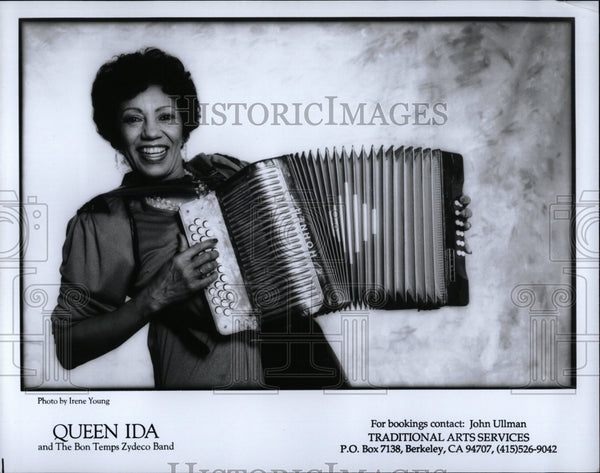 1990 Press Photo Queen Ida, Zydeco accordionist - RRW03071 - Historic ...