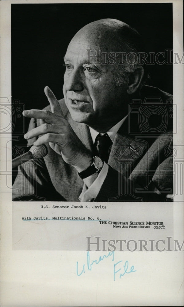 1976 Press Photo US Senator Jacob K. Javits-press conf. - RRW09721 ...