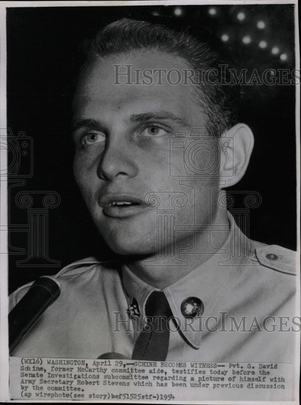 1954 Press Photo Pvt G David Schine McCarthy committee - RRW12681 ...