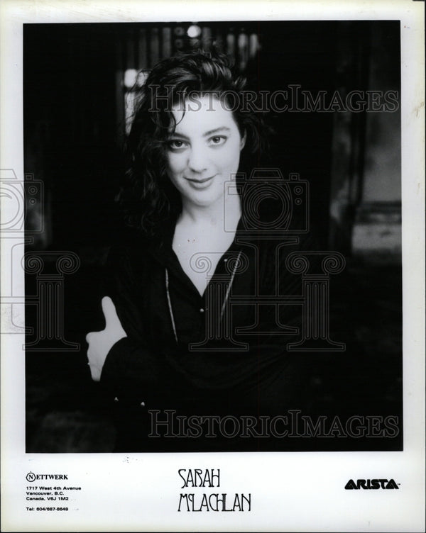 1992 Press Photo Singer Sarah McLachlin - RRW12799 - Historic Images