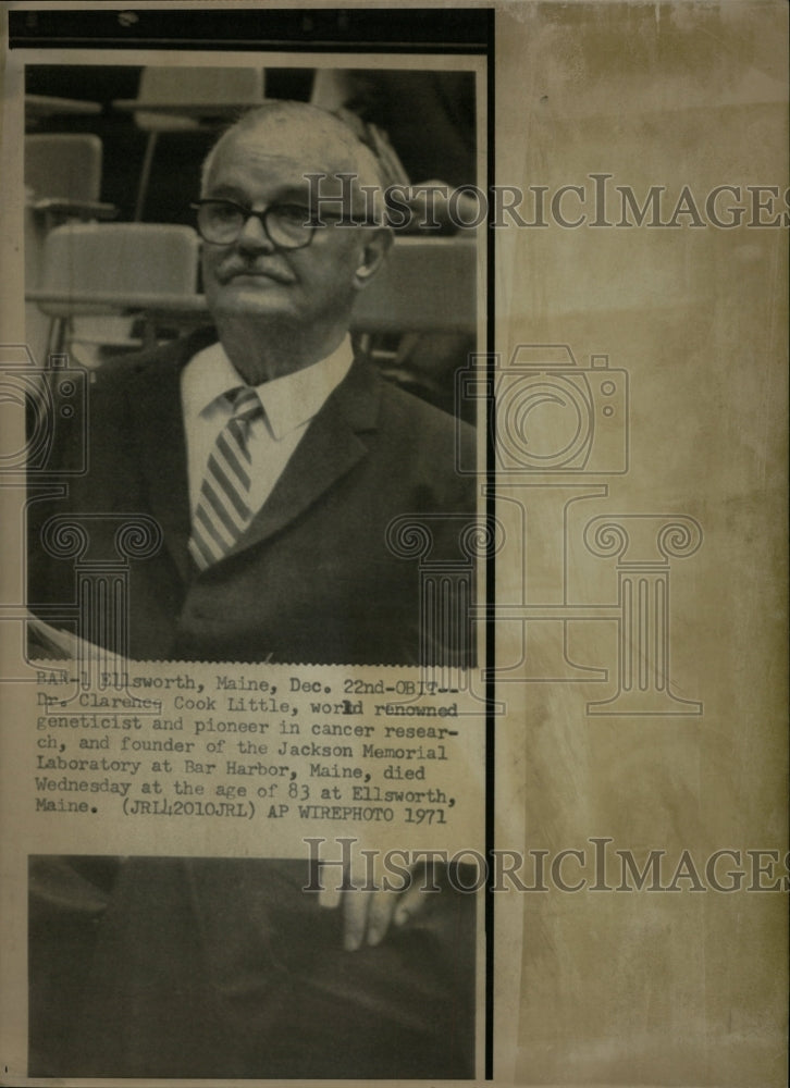 1971 Press Photo Dr Clarence Cook Little Obituary - RRW20625 - Historic ...