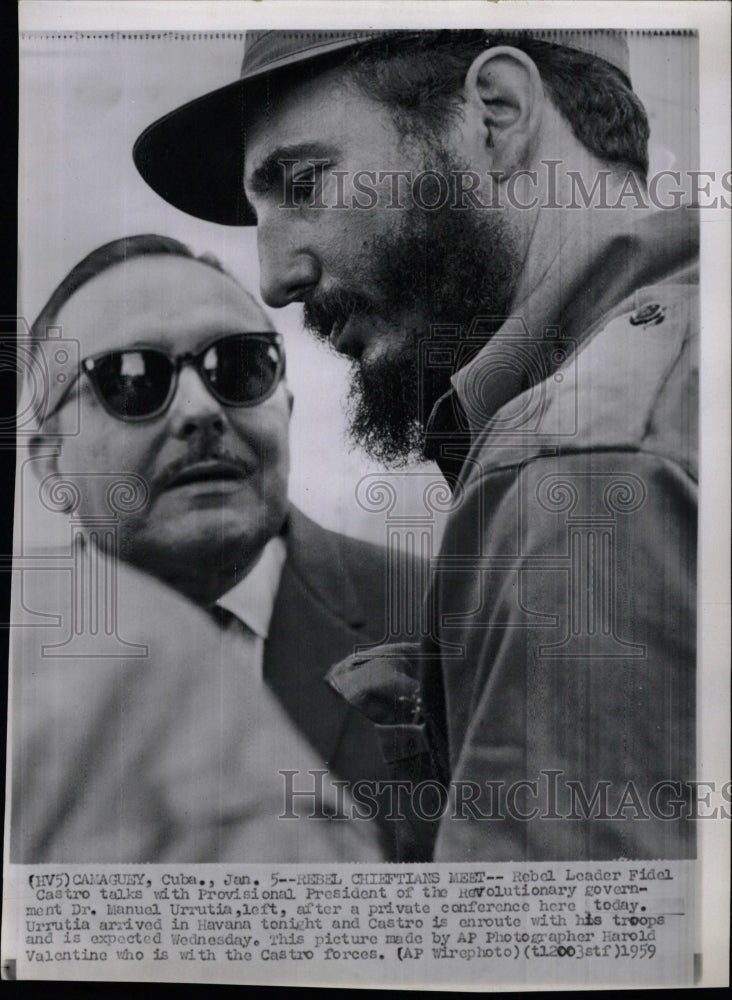 1959 Press Photo Manuel Urrutia President Rebel Fidel - RRW21193 ...