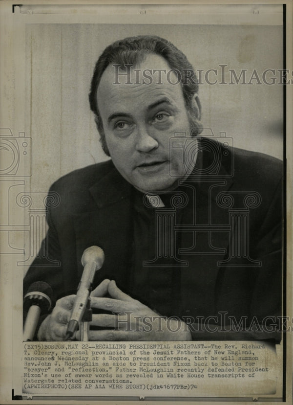 1974 Press Photo Rev. Richard Cleary Recalls Assistant - RRW25425 ...