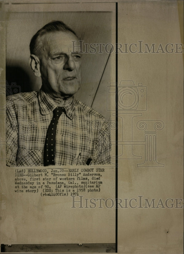 1958 Press Photo Actor Gilbert Anderson Bronco Billy - RRW26893 ...