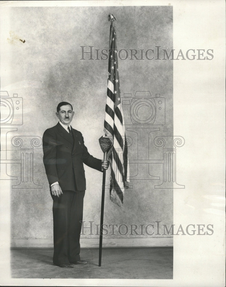 1937 Press Photo Williams B. Stearns with flag. - RRW28559 - Historic ...