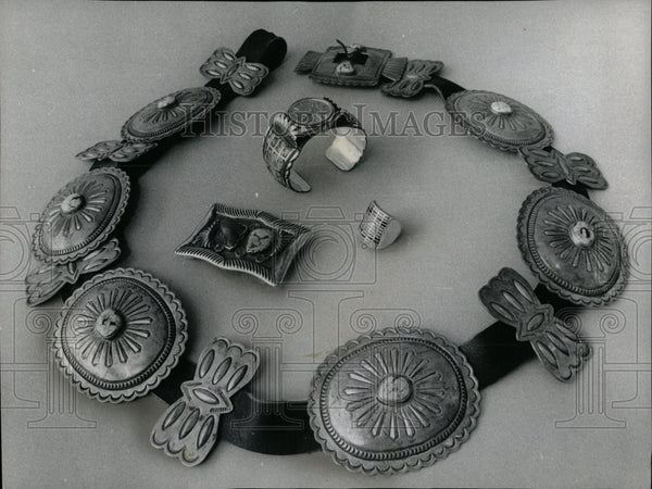 1975 Press Photo Hand Made Navajo Belts and Hopi Rings - RRW64543 ...