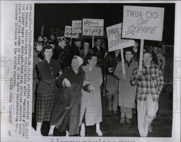 1955 Press Photo Strikes Bates Manufacturing Company - RRW66265 ...