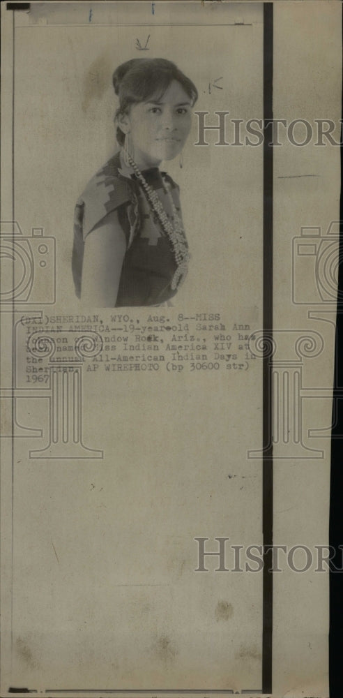 1967 Press Photo Sarah Ann Johnson window rock Ariz - RRW73453 ...