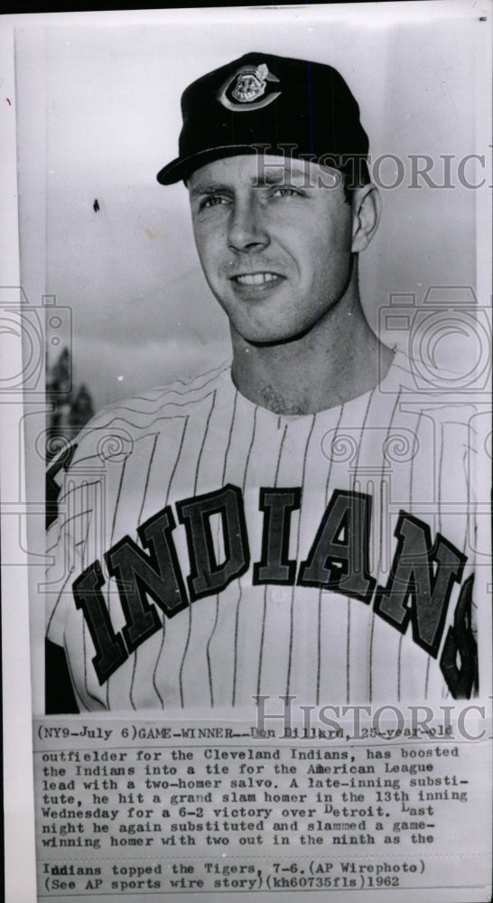 1962 Press Photo Don Dillard Outfilder Cleveland Indian - RRW80371 ...