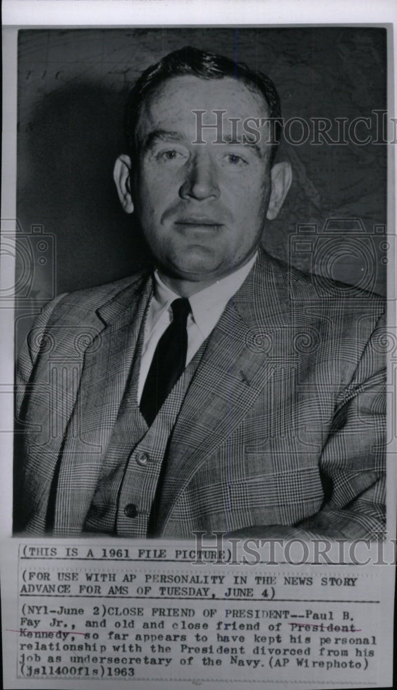 1963 Press Photo Paul Fay Jr. Undersecretary Navy - RRW80769 - Historic ...