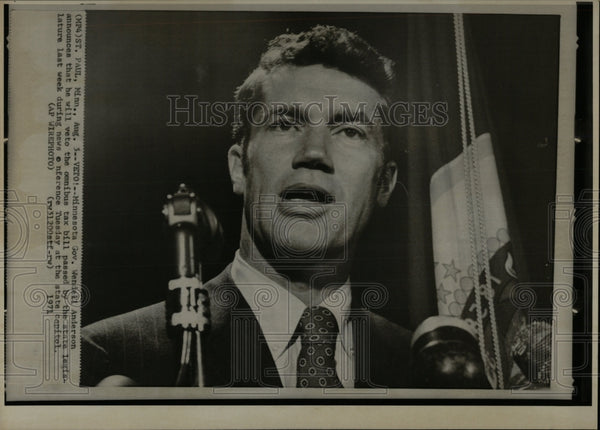 1971 Press Photo Wendell Anderson Paul Minnesota Veto - RRW85527 ...