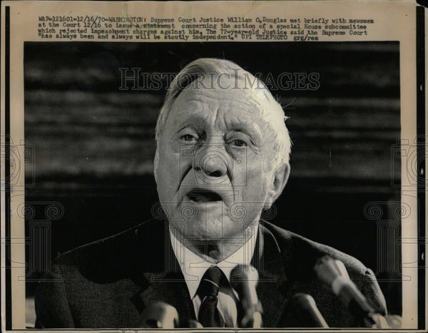 1970 Press Photo Supreme Court Justice William Douglas - RRW89429 ...