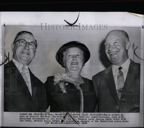 1956 Press Photo Detroit Mayor Albert E. Cobo - RRW89695 - Historic Images