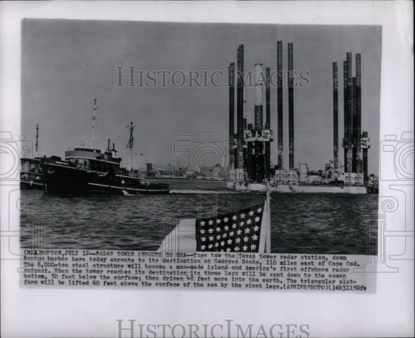 1955 Press Photo Texas Tower Radar Station Georges Bank - RRW92555 ...